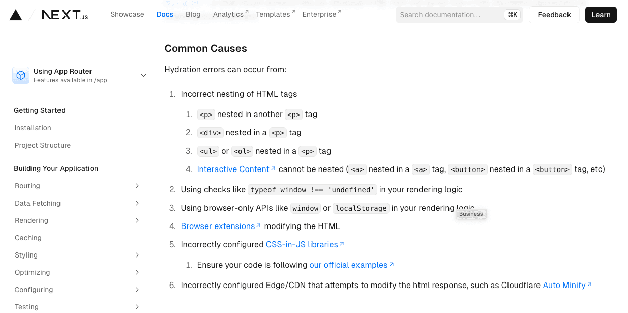 Fixing Hydration Errors in server-rendered Components | Sentry