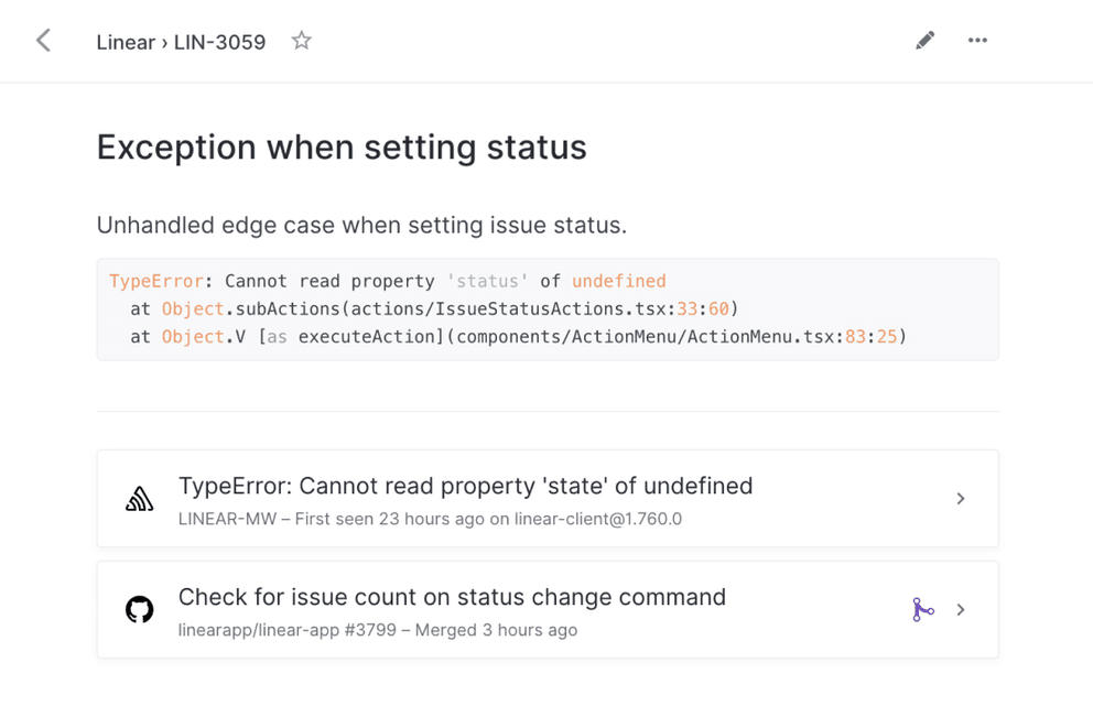 Linear + Sentry Integration | Sentry