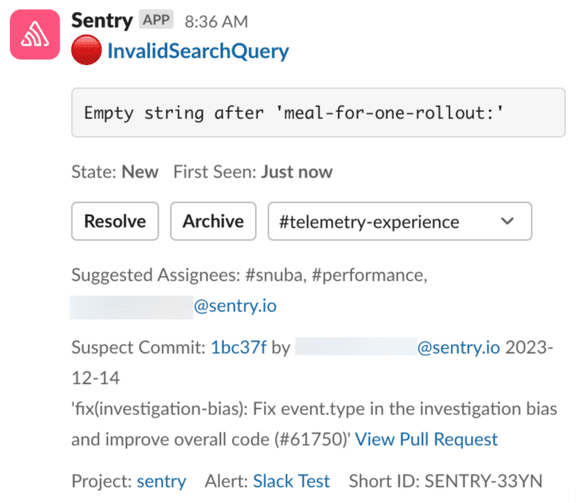 Slack + Sentry Integration | Sentry